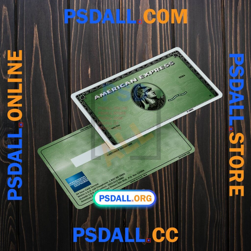 AMEX Green Card PSD Template - psdall.org