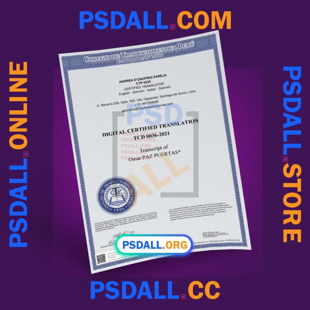 Peru University Transcript Template in PDF Format - psdall.org